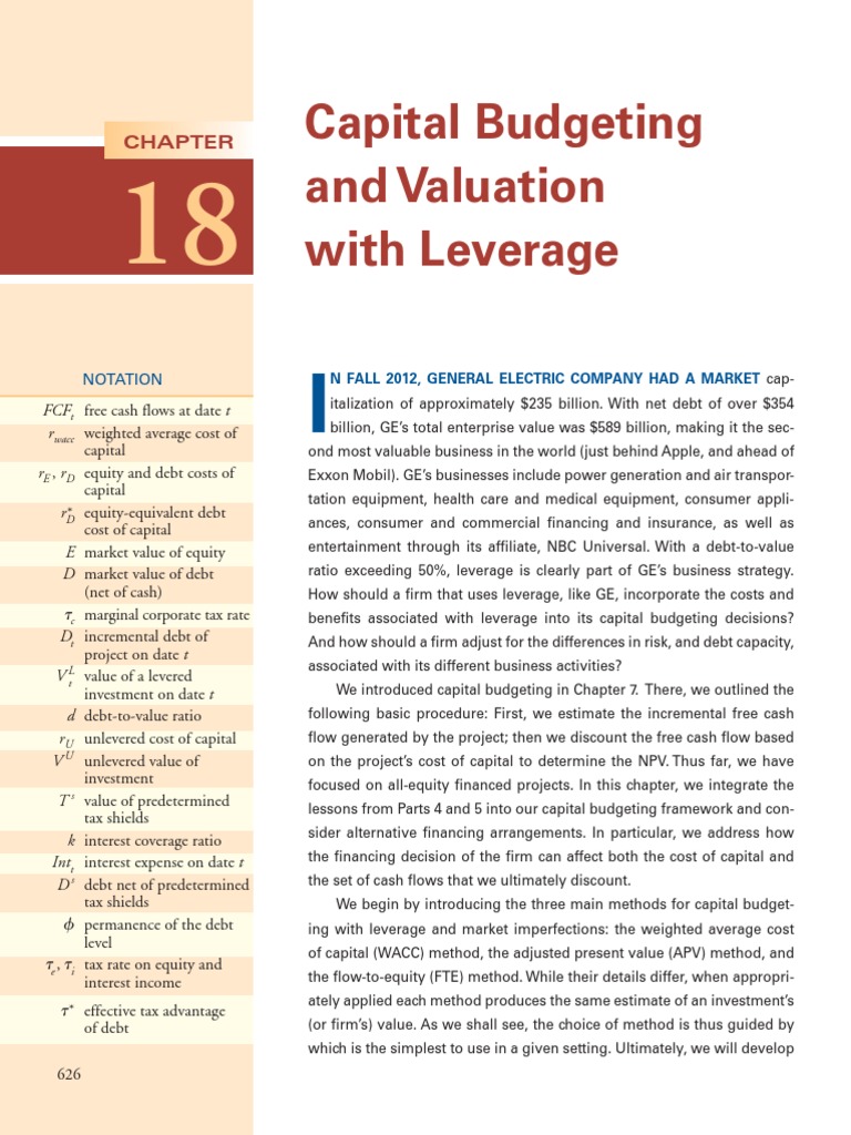 CHAPTER 18 - CAPITAL BUDGETING - Ing | PDF | Cost Of Capital | Capital ...
