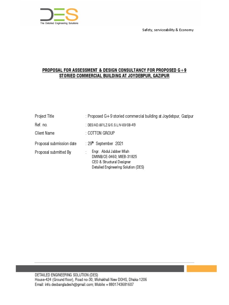 Technical & Financial Proposal | PDF | Structural Analysis | Structural ...