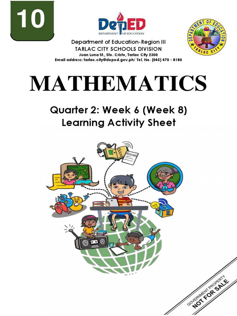 Mathematics: Quarter 2: Week 6 (Week 8) Learning Activity Sheet | PDF ...