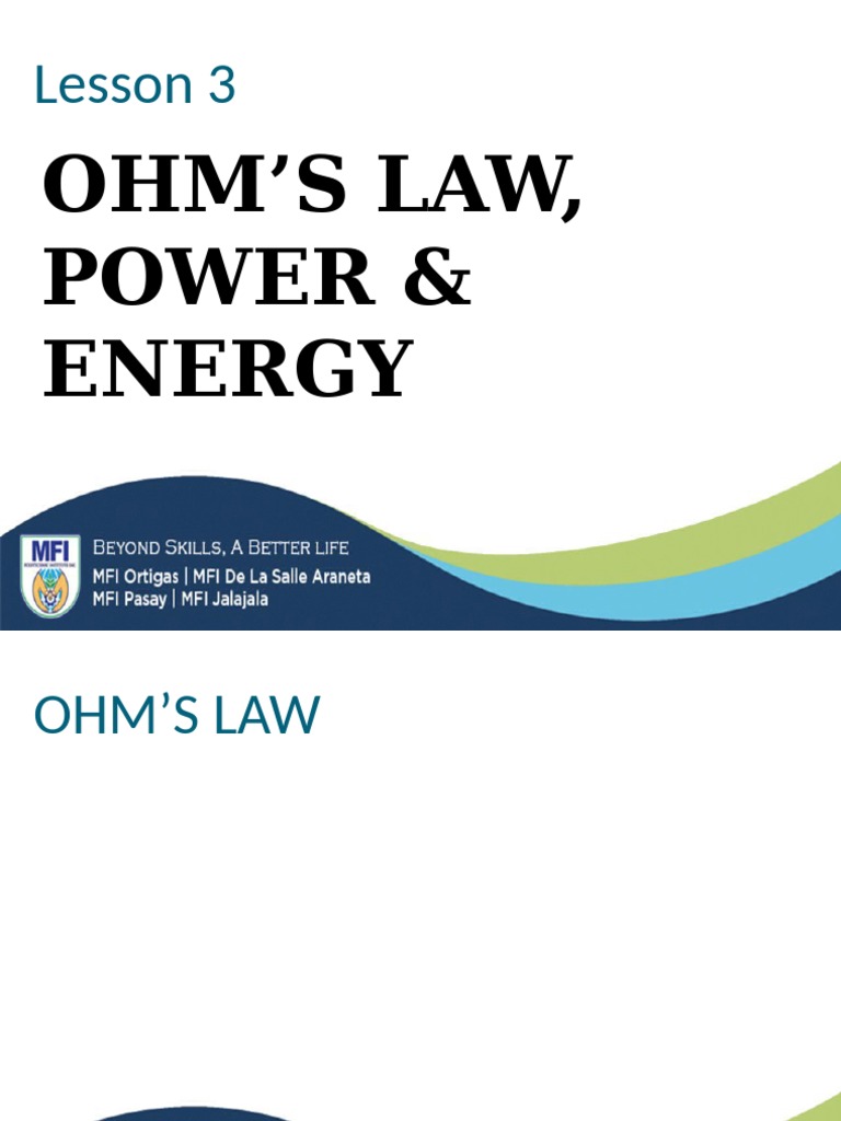 Ohm's Law and Power Fundamentals | PDF | Electrical Resistance And ...
