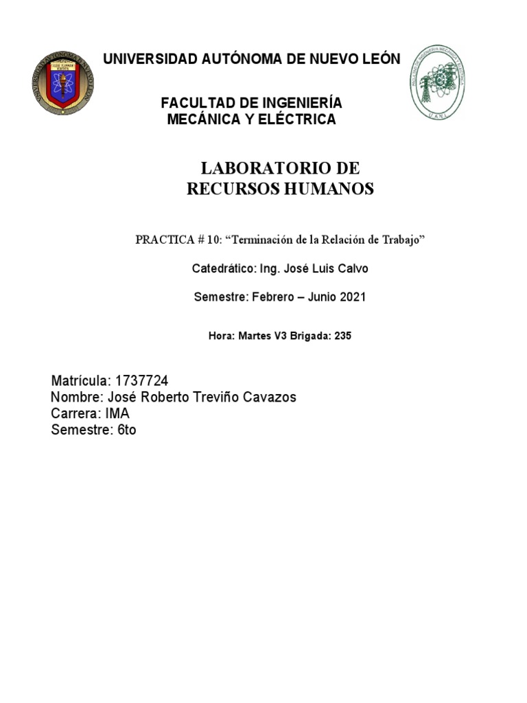 Lab - RH-Practica 10 | PDF | Empleo | Labor
