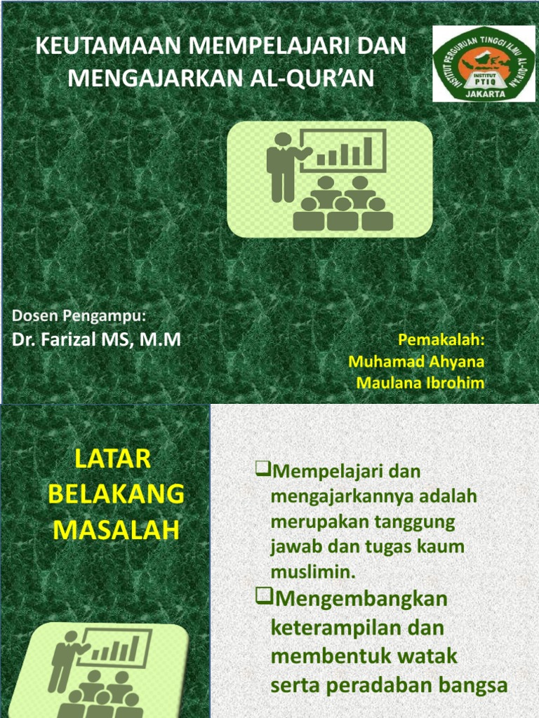 Keutamaan Mempelajari Dan Mengajarkan Al - Qur'an | PDF
