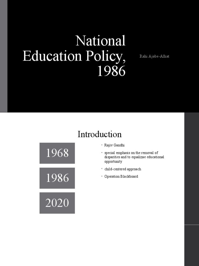 Npe, 1986 | PDF | Education Policy