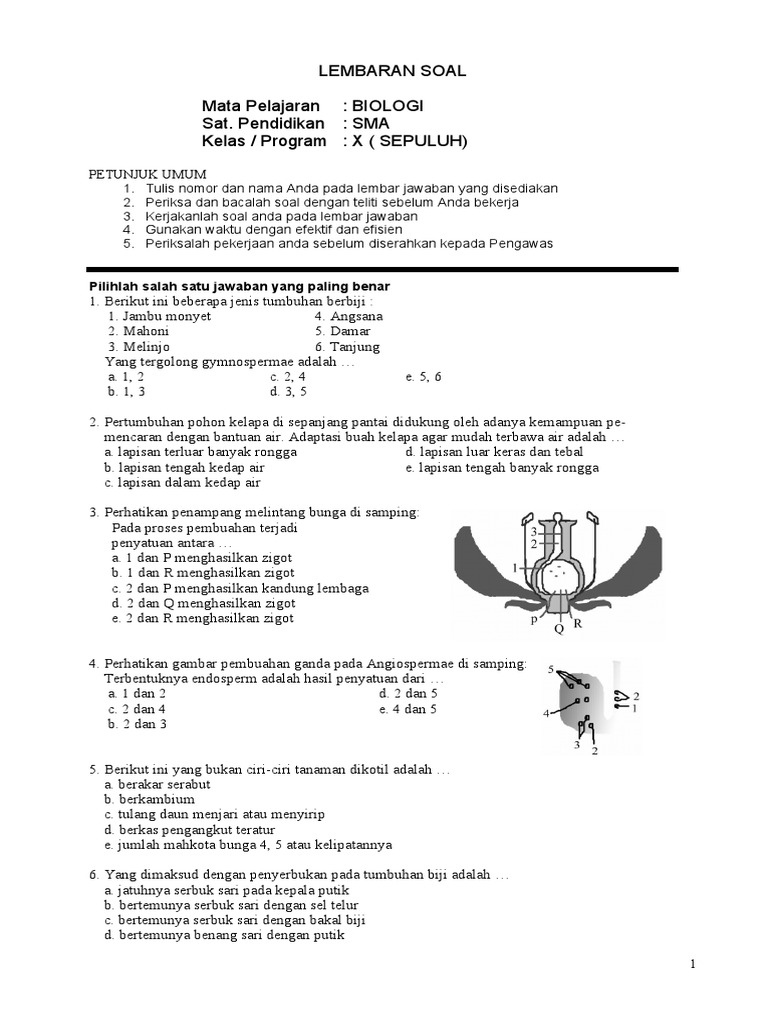 Latihan Soal Biologi 2 | PDF