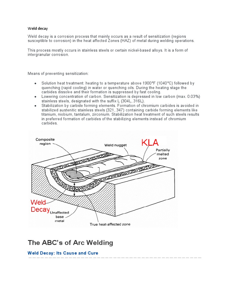The ABC's of Arc Welding: Weld Decay | PDF | Stainless Steel | Chemistry