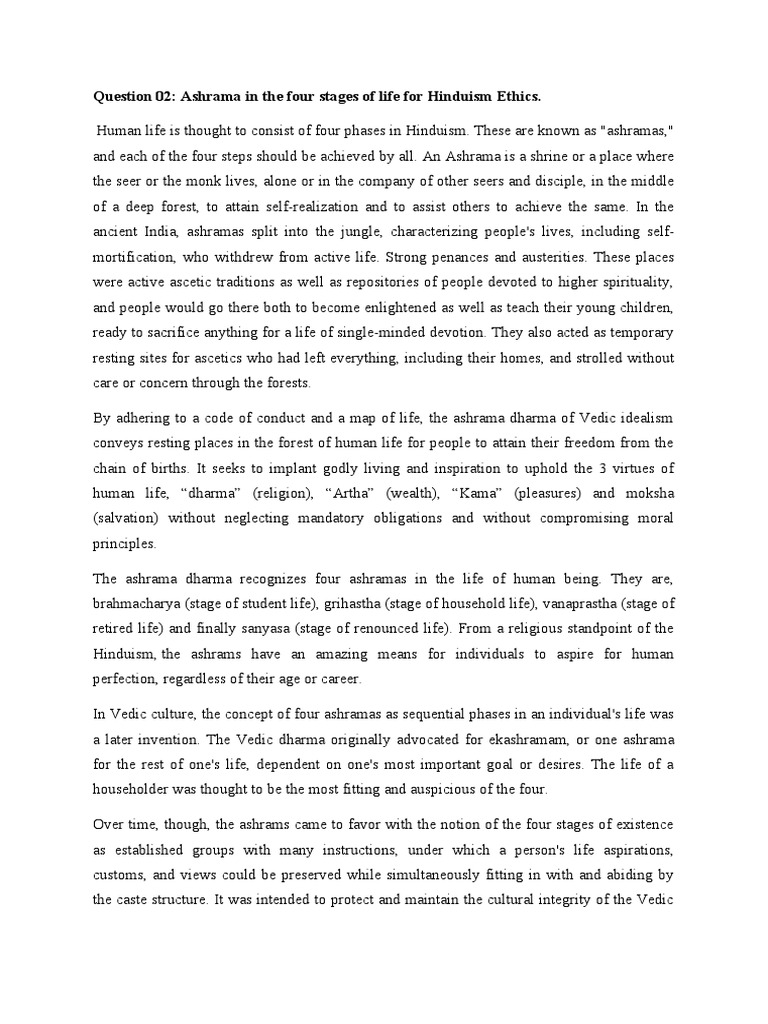 Hinduism's Four Life Stages | PDF | Religious Behaviour And Experience ...