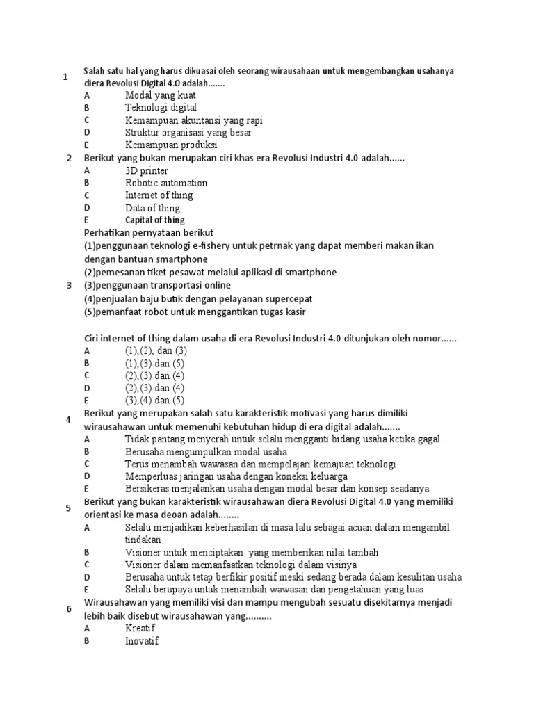 Soal PKK Usp BK | PDF