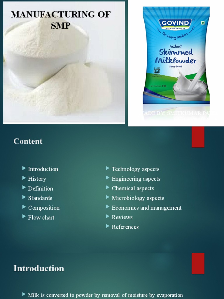 Manufacturing OF SMP: Made By: Smitkumar Patel (182037104932) | PDF ...