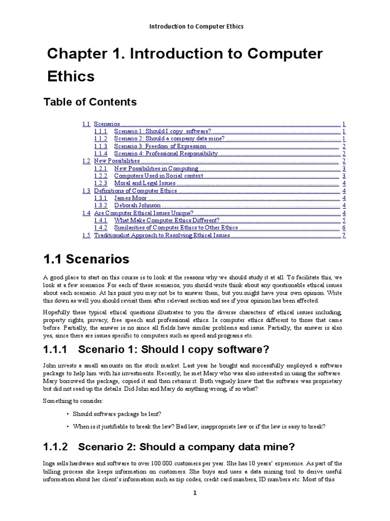 Introduction To Computer Ethics | Download Free PDF | Utilitarianism ...