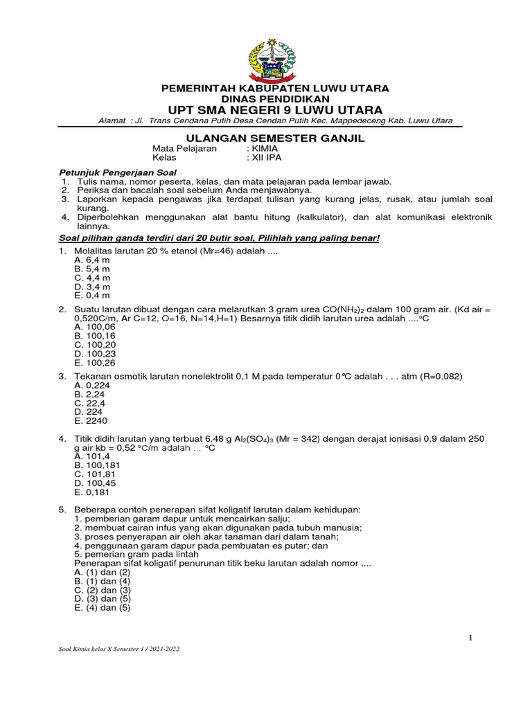 Soal UAS XII Ganjil 2020 | PDF | Metode & Bahan Ajar | Teknologi & Rekayasa