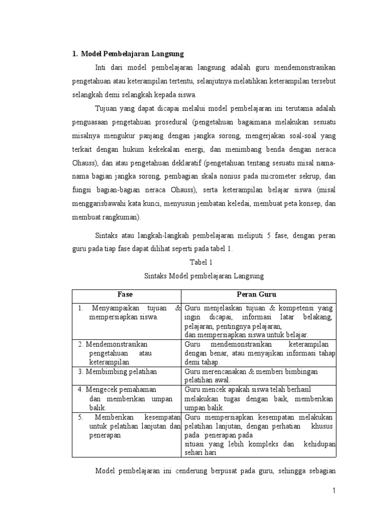 Sintaks Model Pembelajaran Efektif | PDF | Karier & Perkembangan