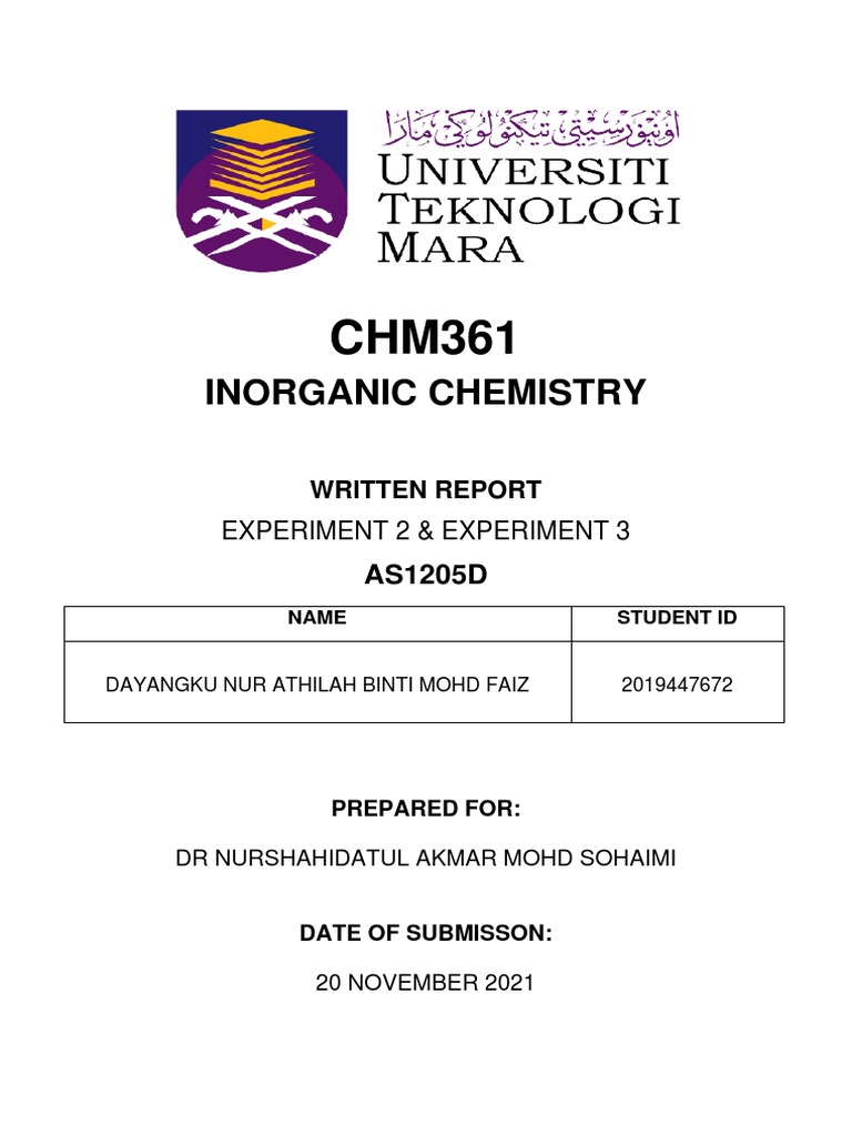 CHM 361 Experiment 2 and 3 | PDF | Chemistry | Titration