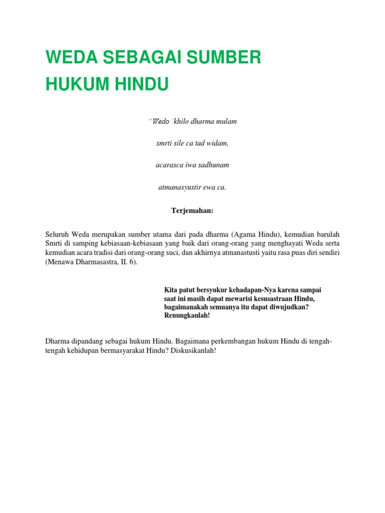 A. Perkembangan Hukum Hindu-1 | PDF