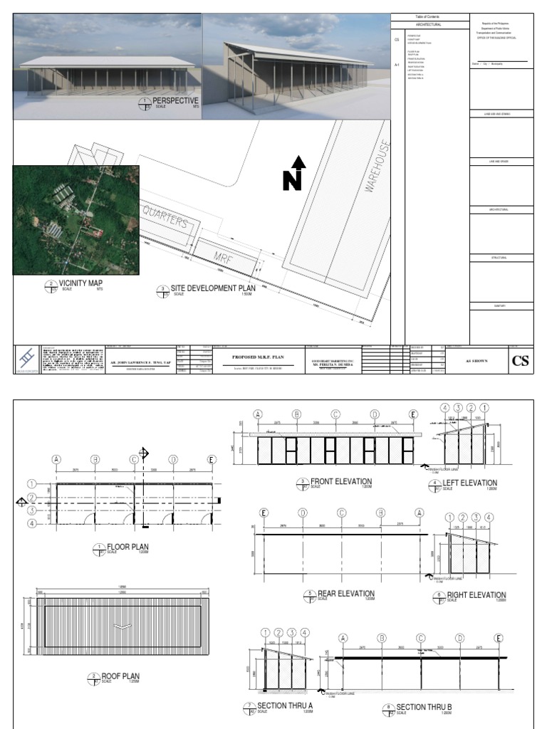 Proposed MRF Plan Technical Drawings | PDF