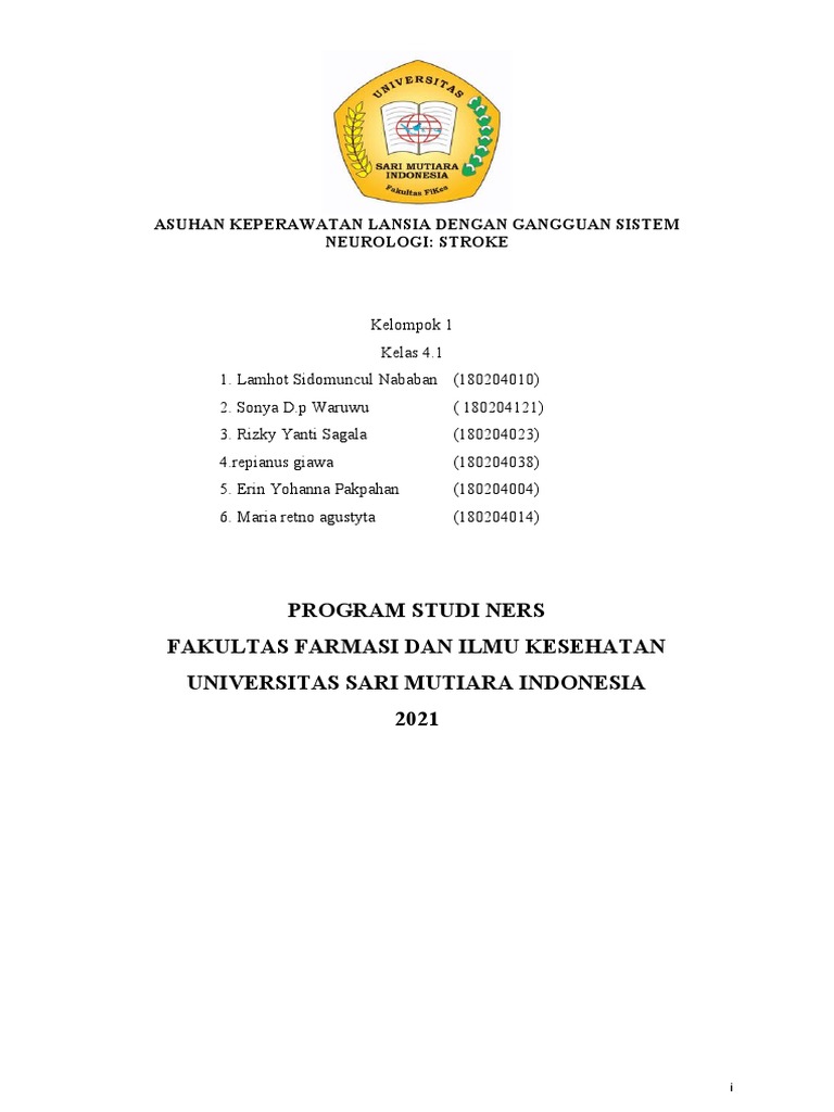 Makalah Askep Gerontik Stroke Kel 1 | PDF