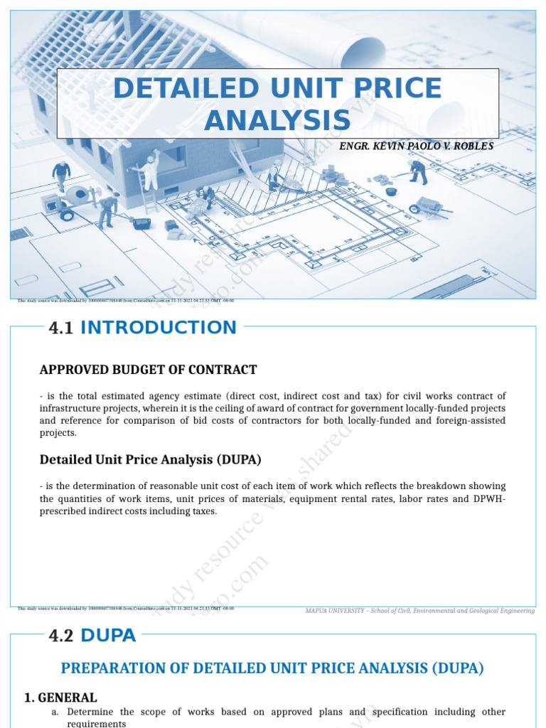 Detailed Unit Price Analysis: This Study Resource Was Shared Via | PDF ...