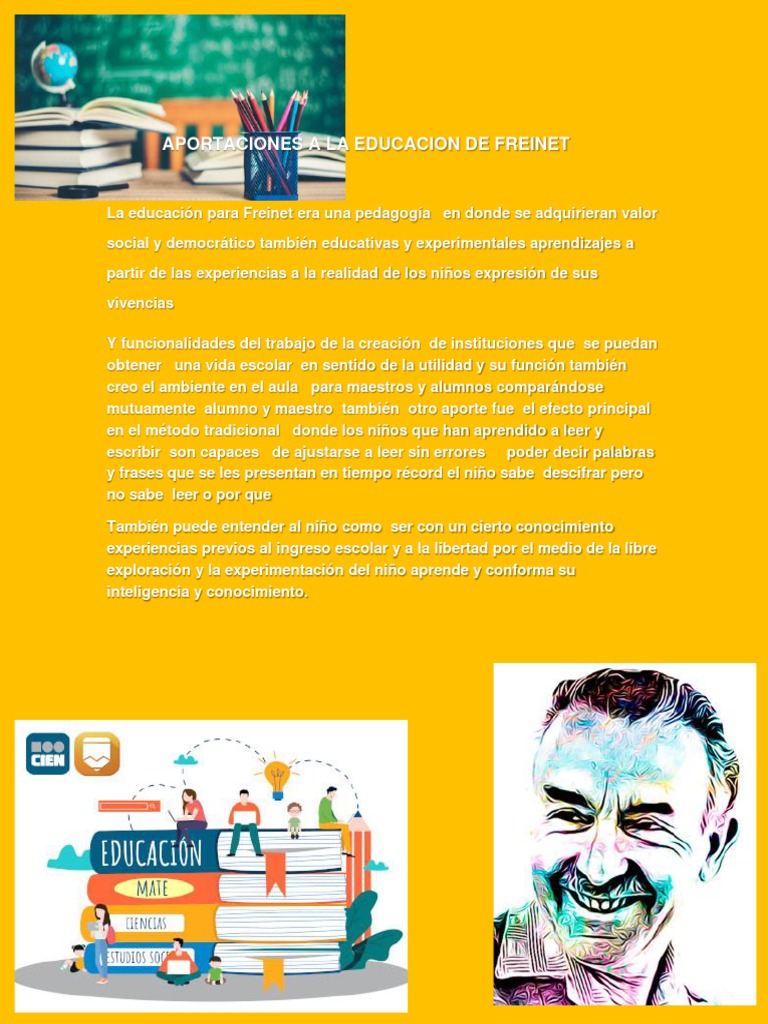 APORTACIONES A LA EDUCACION DE FREINET Cartel | PDF