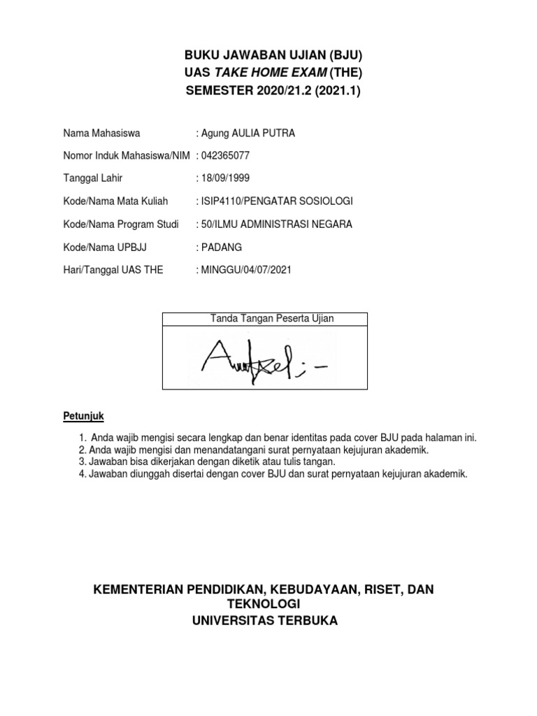 Bju Umum Sosiologi Ut-Dikonversi | PDF | Sains & Matematika