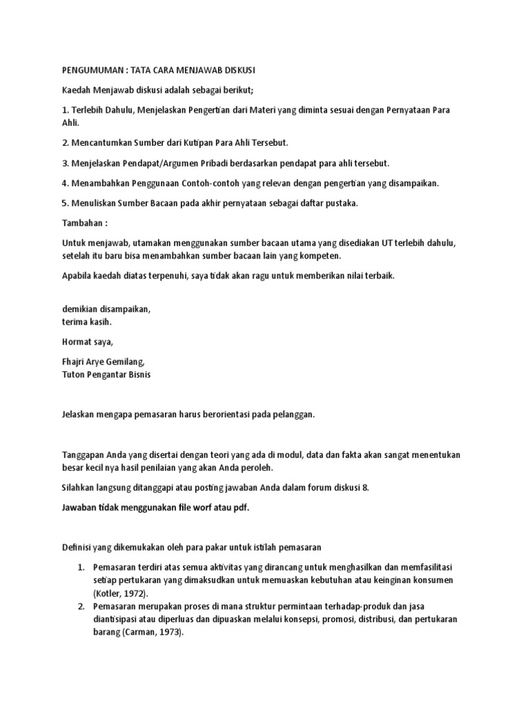 MENGAPA PEMASARAN HARUS BERORIENTASI PELANGGAN | PDF
