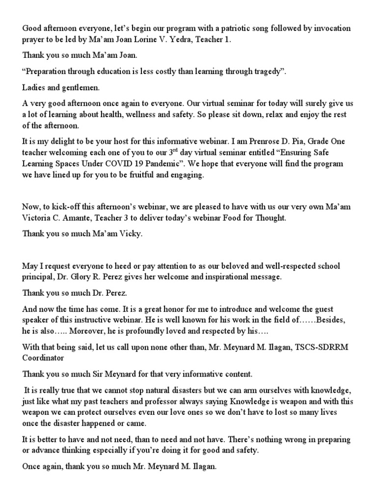 Webinar Script English | PDF