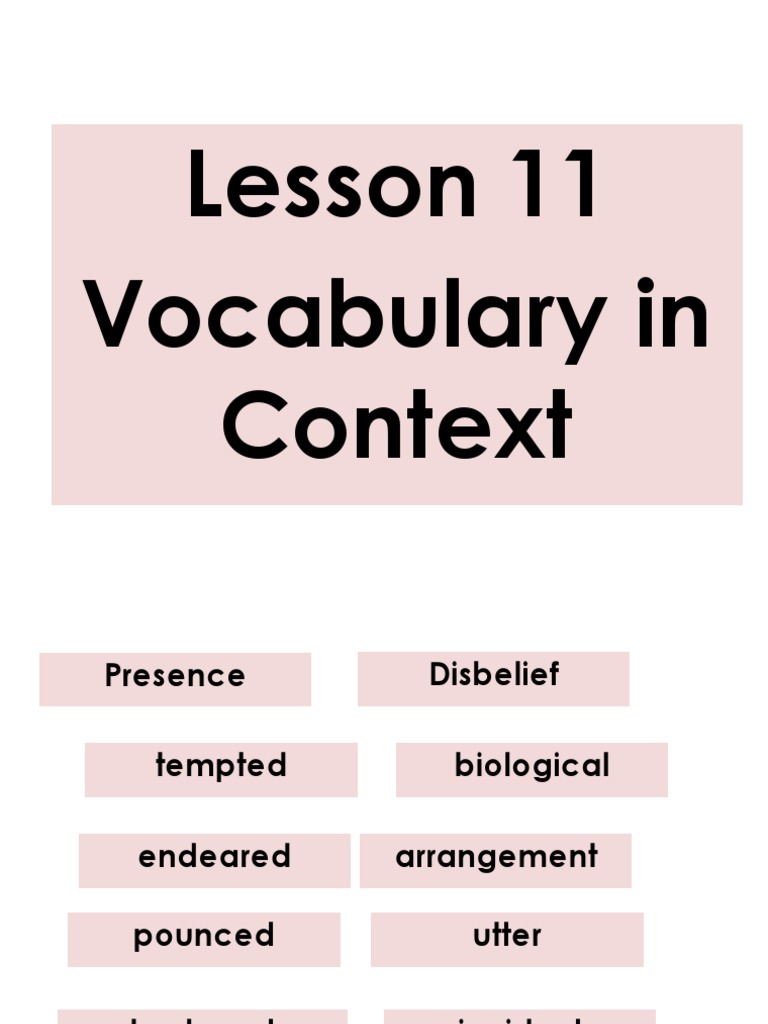 Lesson 11 - Vocabulary XI | Download Free PDF | Verb | Noun