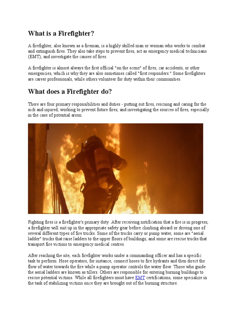 What Is A Firefighter? | PDF | Firefighter | Fire Engine