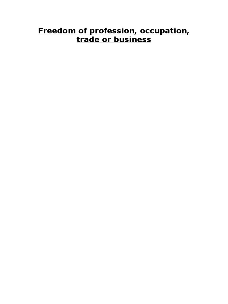 Rights to Trade and Profession in India | PDF | Reasonable Person ...