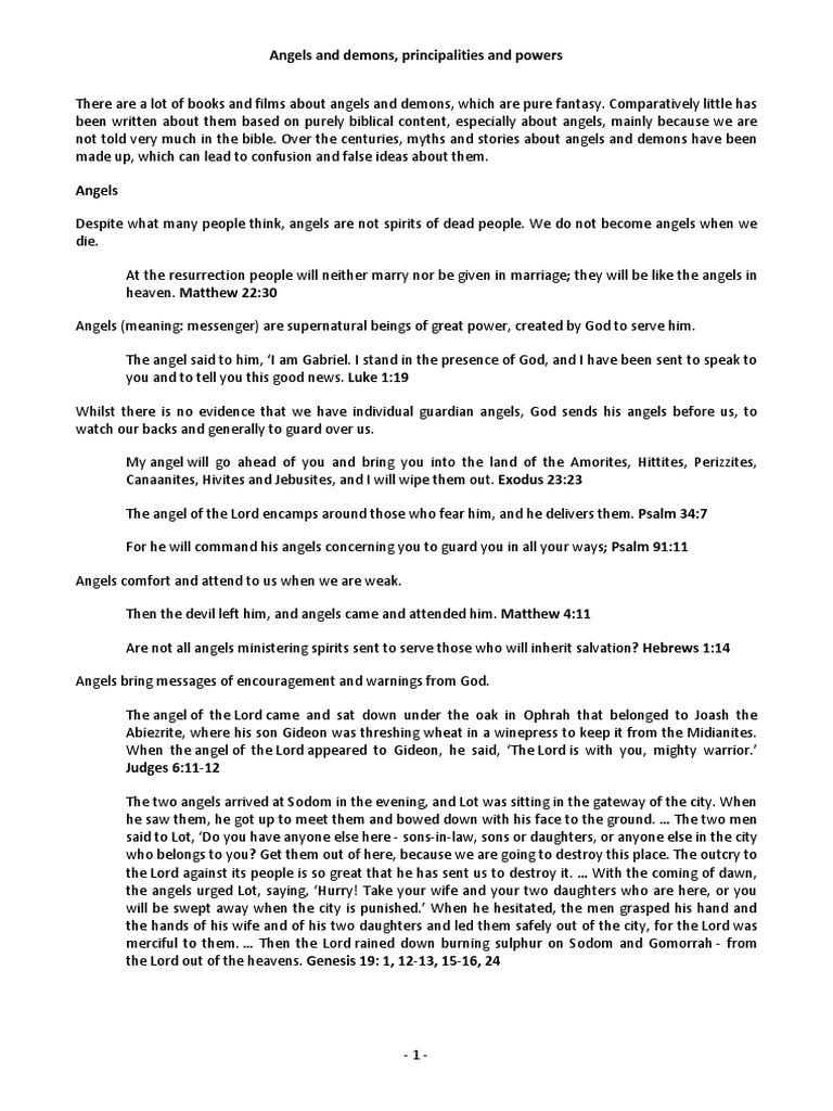 Angels and Demons: Biblical Truths About Heavenly Beings | PDF | Angel ... Angels and Demons: Biblical Truths About Heavenly Beings | PDF | Angel ...