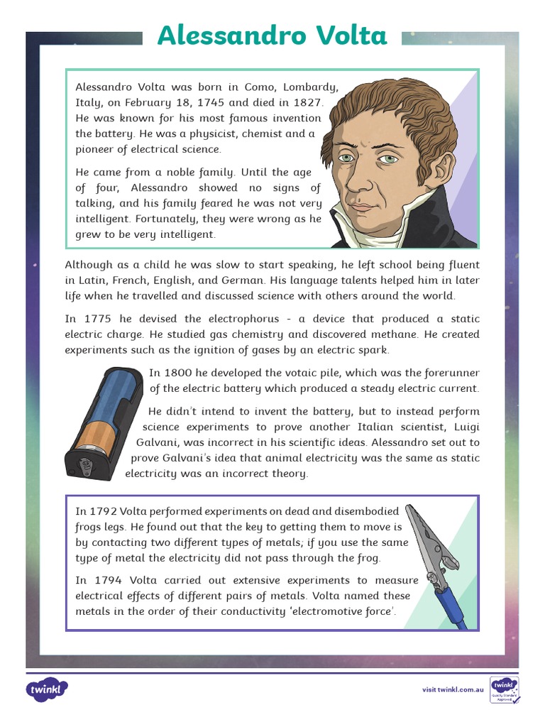 Alessandro Volta Scientist Fact File Ver 3 | PDF