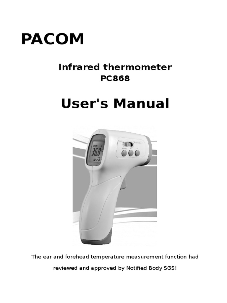 Infrared Thermometer PC 868-EnG | PDF | Medical Device | Thermometer