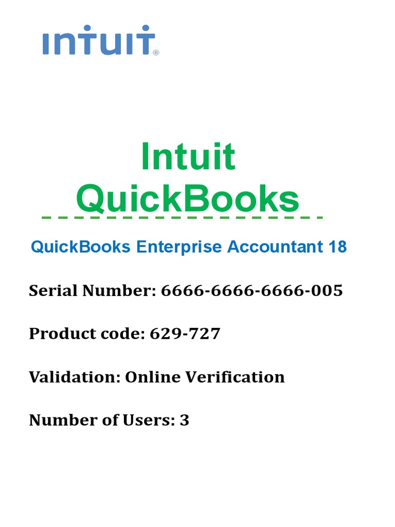 Intuit QuickBooks Enterprise Accountant Edition 18 License-Certificate ...