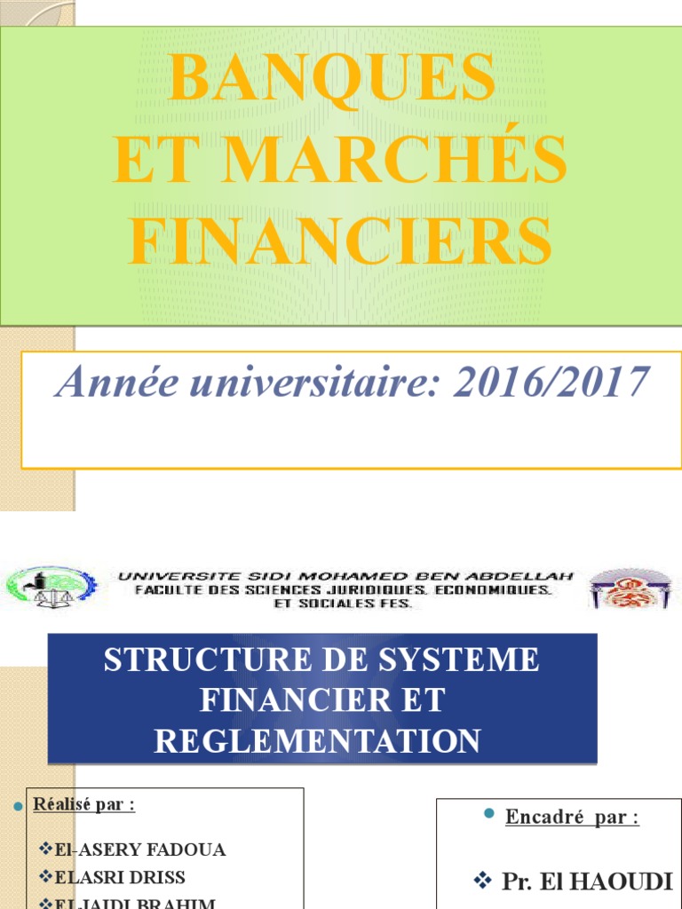 Structure de Systeme Financier Et Reglementation | PDF | Banques | Argent