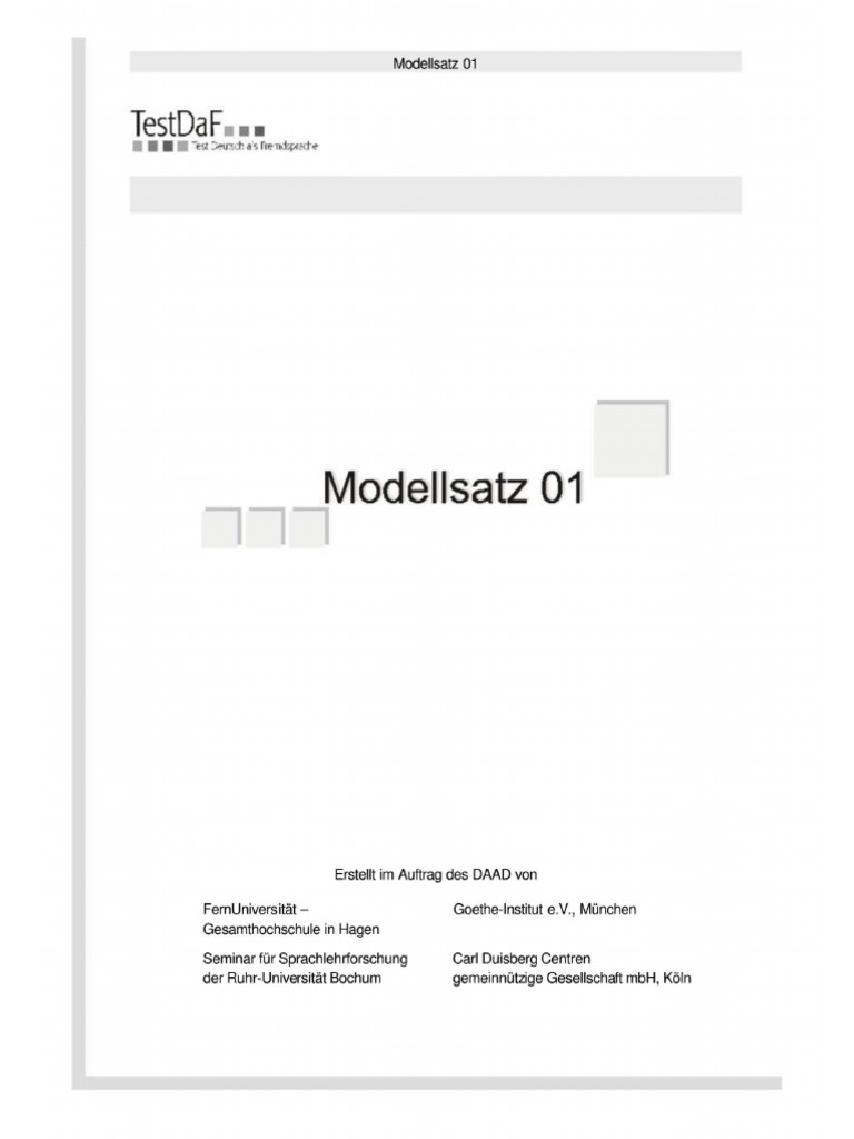 Modellsatz TestDaF | PDF
