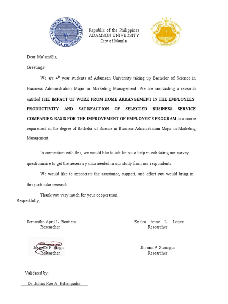 Letter of Validation | PDF