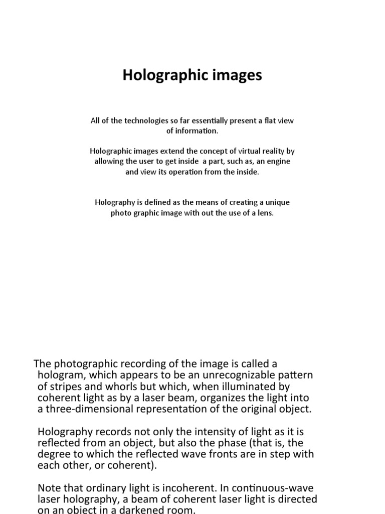 Presentation Hologram | PDF | Holography | Coherence (Physics)