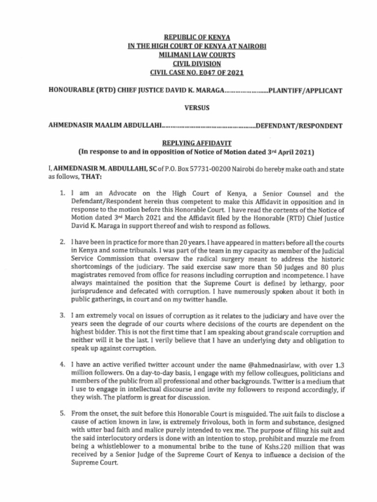 Replying Affidavit Plus Annexures | PDF