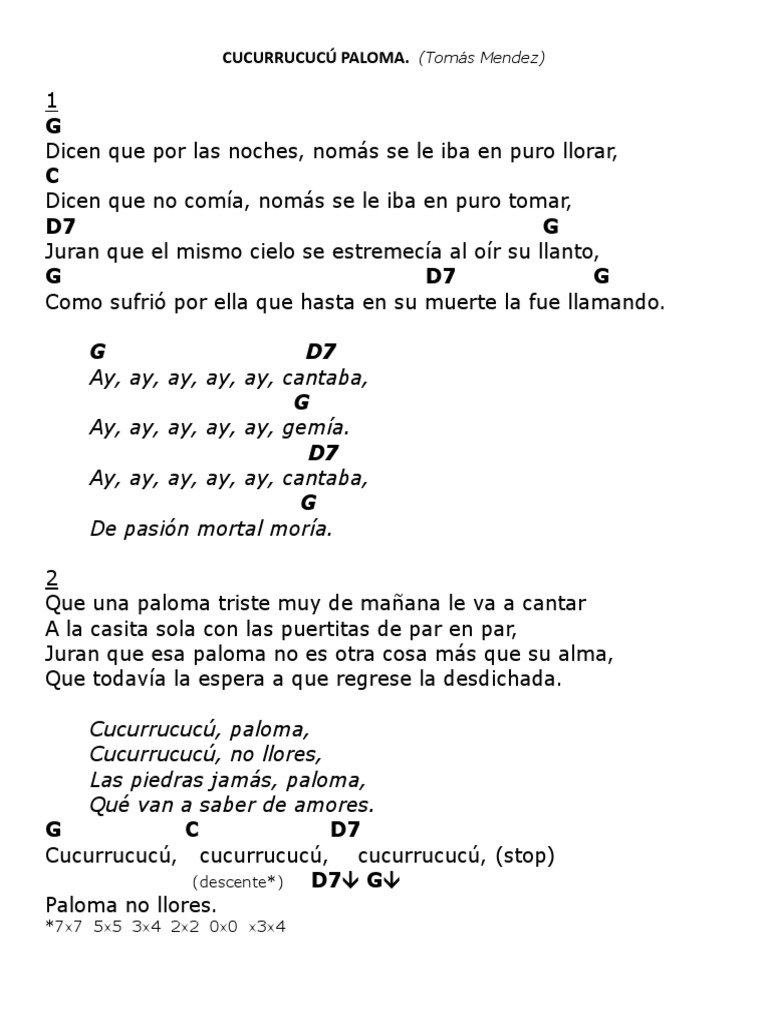 Cucurrucucú Paloma | PDF