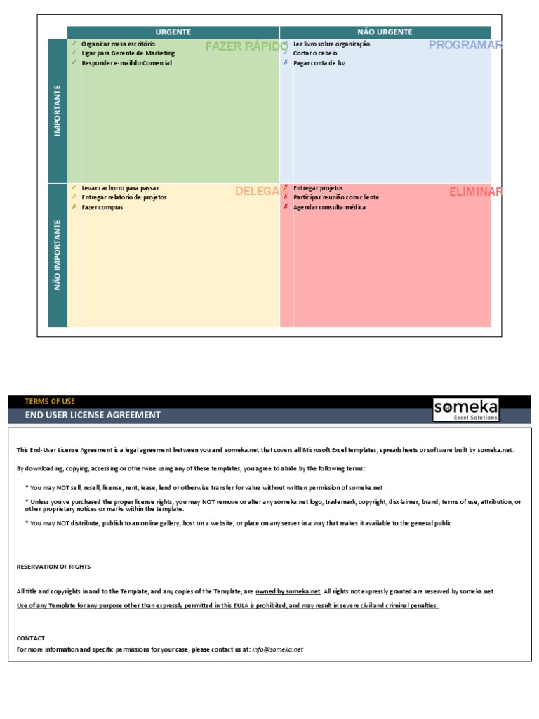 Eisenhower Matrix Template Someka V2 | PDF
