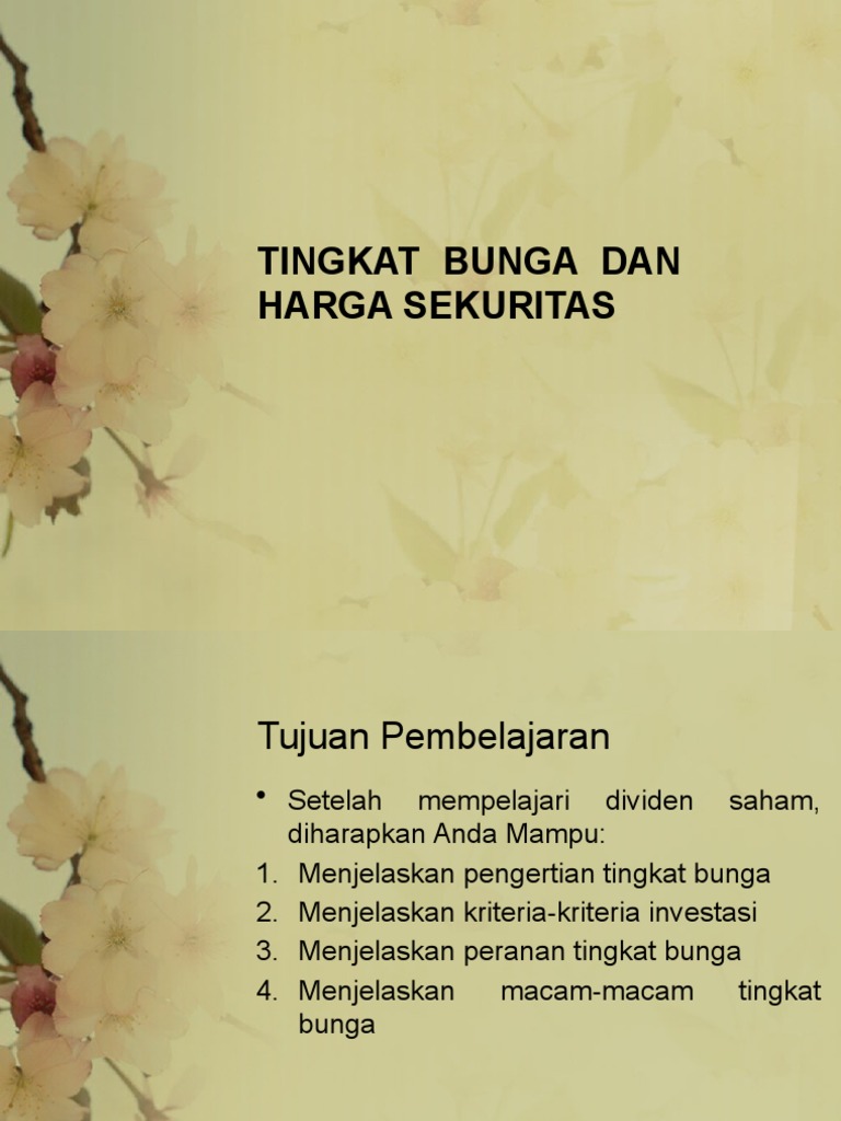Bab 4 Tingkat Bunga | PDF