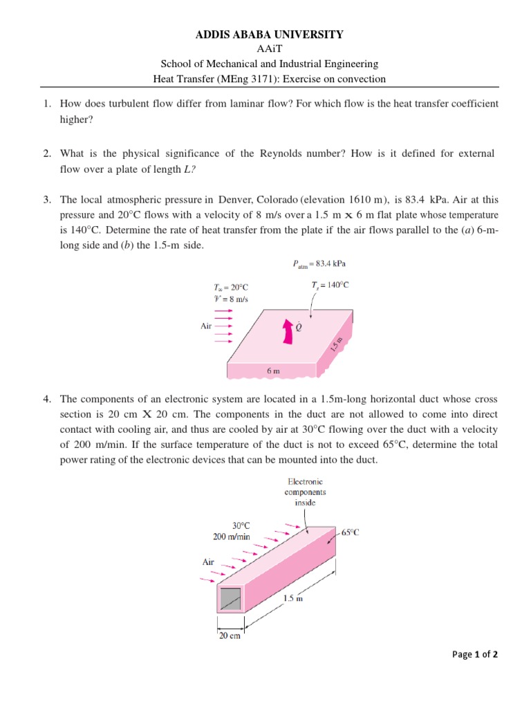Heat Convection Exercise | PDF | Heat Transfer | Heat