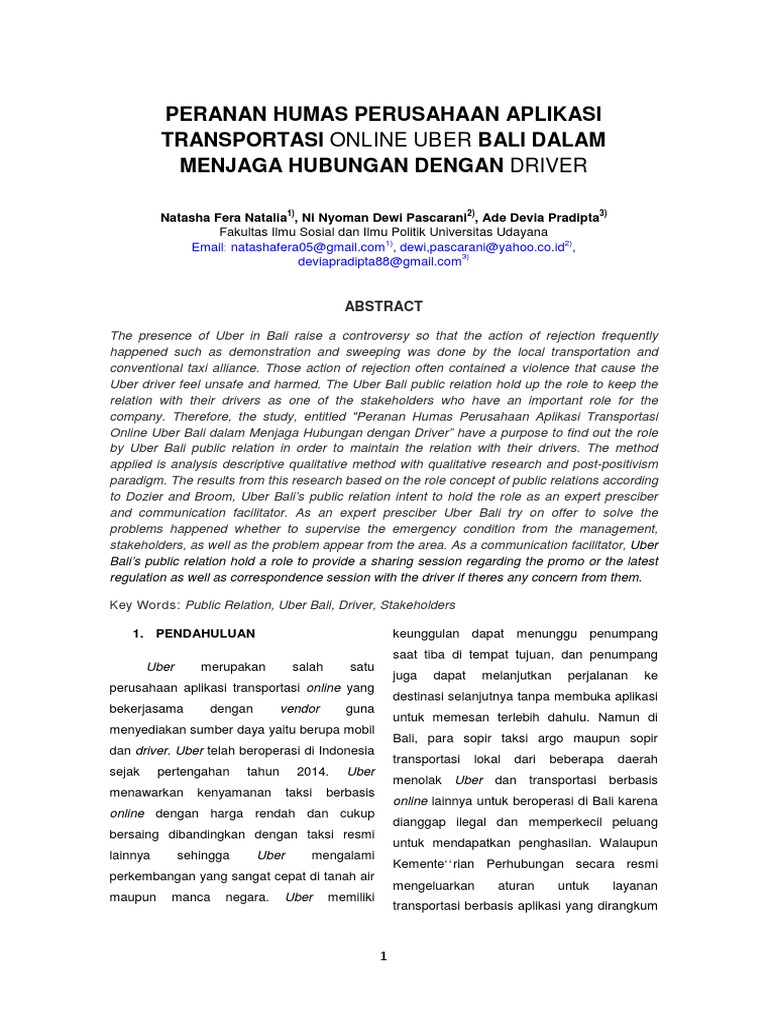 Peranan Humas Perusahaan Aplikasi Transportasi Menjaga Hubungan Dengan ...