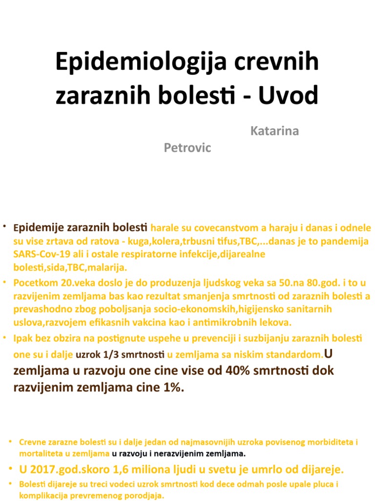 Znacaj Crevnih Zaraznih Bolesti | PDF