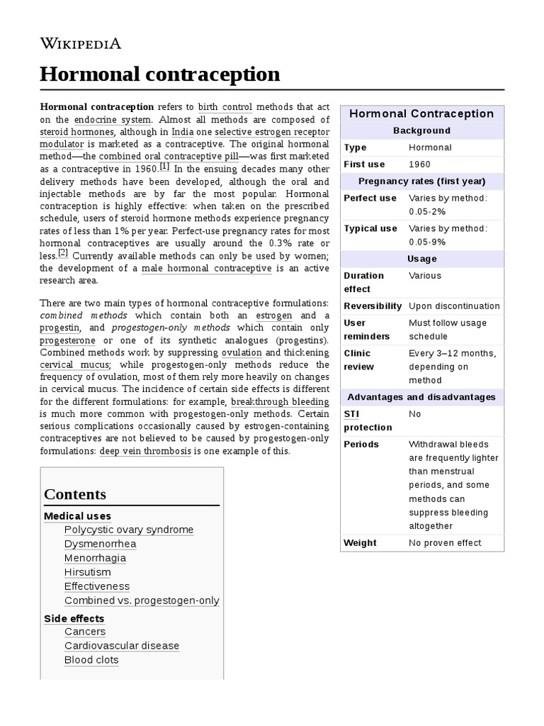 Hormonal - Contraception Wiki | PDF | Luteinizing Hormone | Combined ...