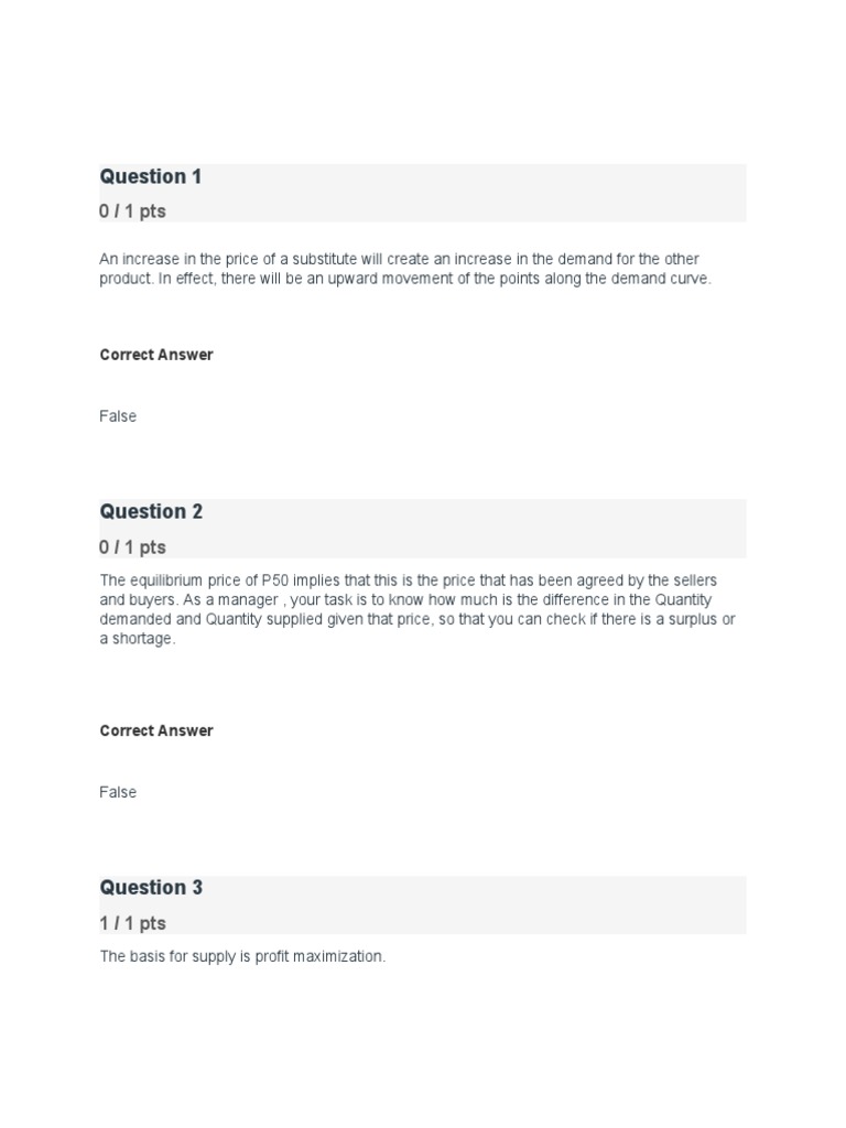 Correct Answer | PDF | Utility | Demand