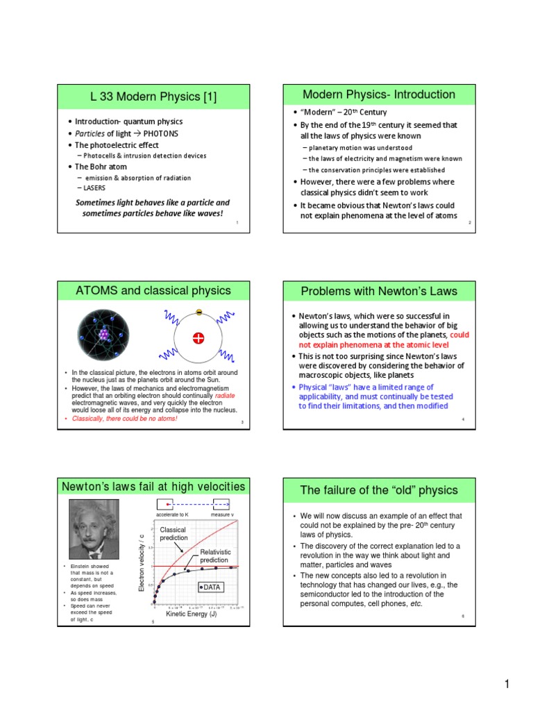 L 33 Modern Physics (1) Modern Physics-Introduction | PDF ...
