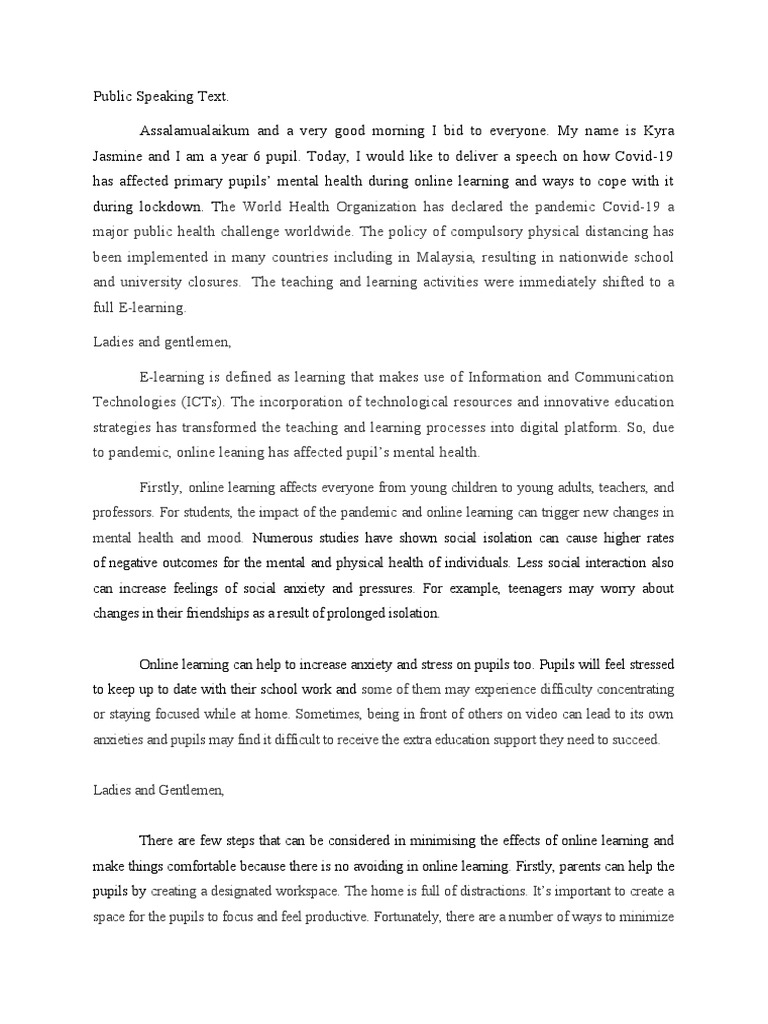 Public Speaking Text | PDF | Educational Technology | Mental Health