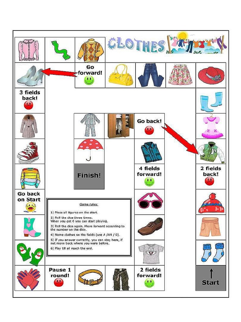 Clothes Board Game (Junior) | PDF
