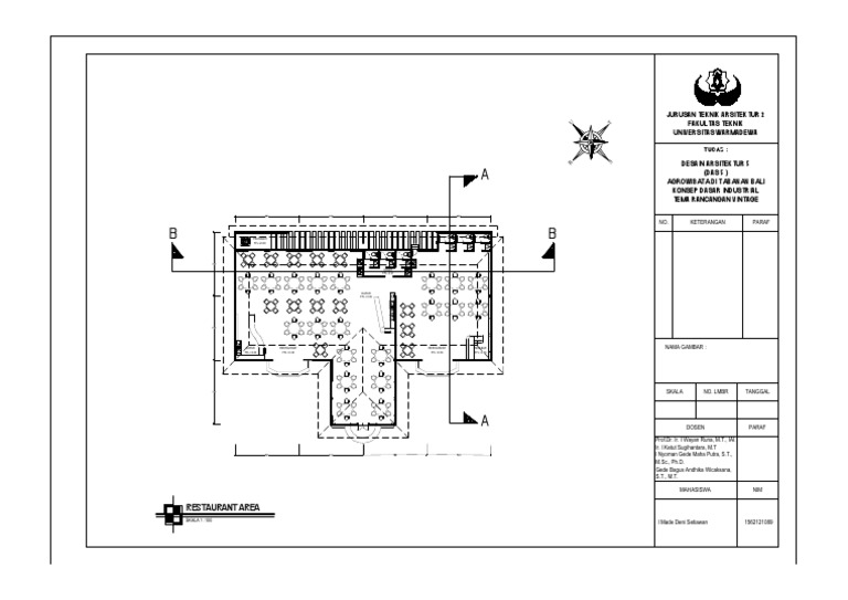 Denah Restaurant Skala 1:100 | PDF