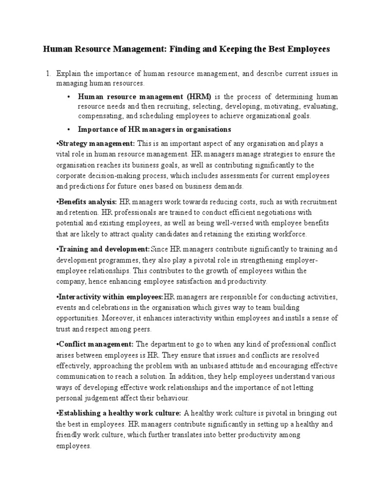 Effective Human Resource Management Strategies | PDF | Human Resources ...