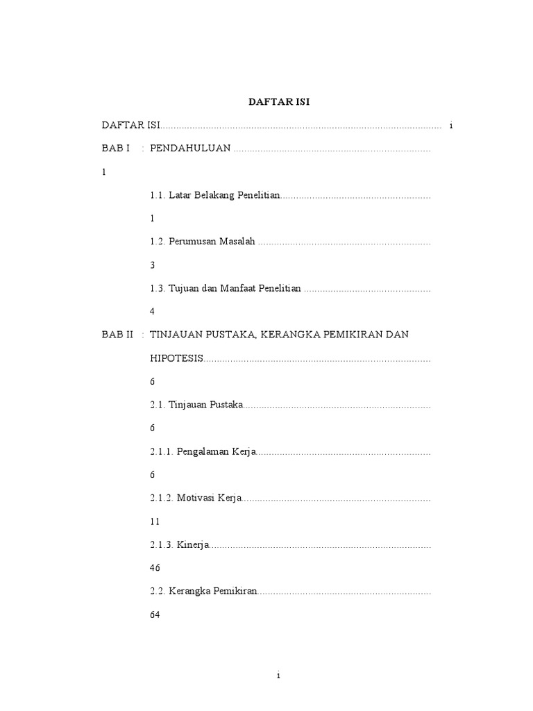 DAFTAR ISI Proposal | PDF